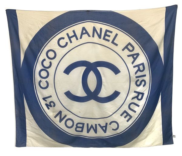 Very Rare Iconic Monogram Chanel Coco Mark CC Logo Print Shawl Scarves ...