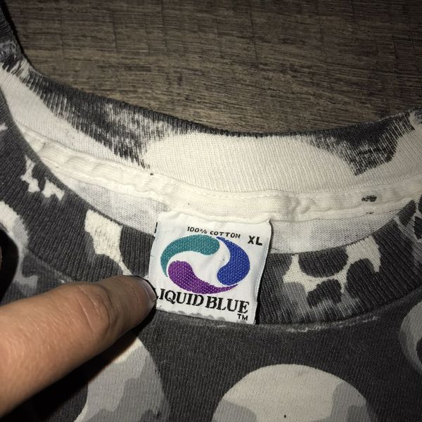 Vintage Liquid Blue Skulls Original 1992 All over Print | Grailed