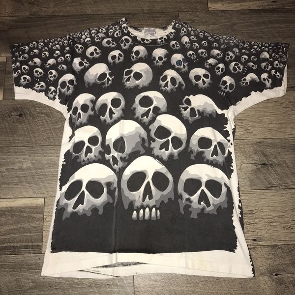 Vintage Liquid Blue Skulls Original 1992 All over Print | Grailed