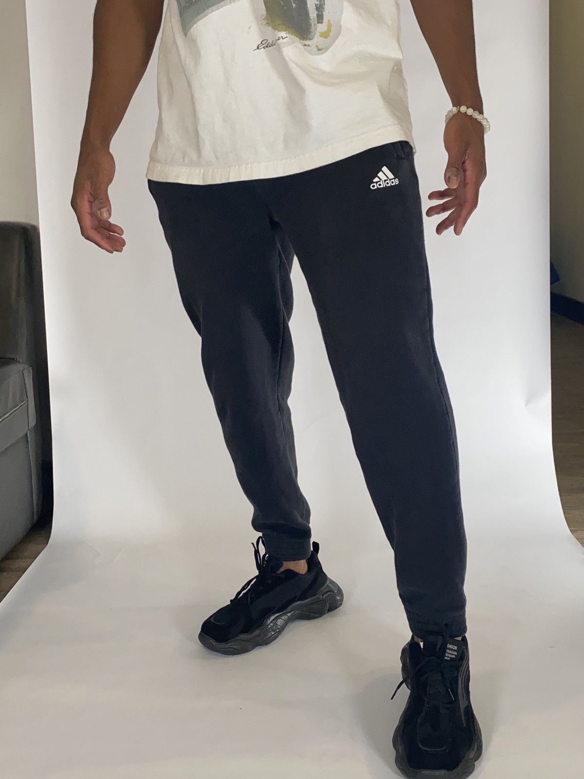 Adidas Vintage Adidas Sweatpants Joggers 3 Stripes Medium | Grailed