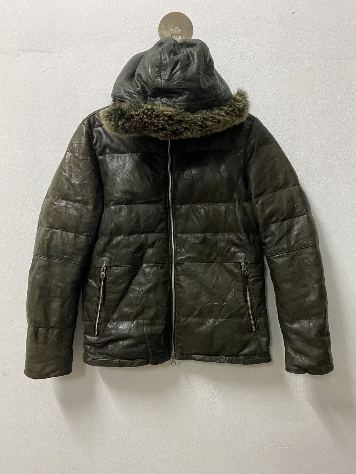 Journal Standard Puffer Genuine Leather Jacket By Journal Standard ...