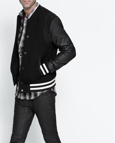 Zara Black Varsity Jacket | Grailed