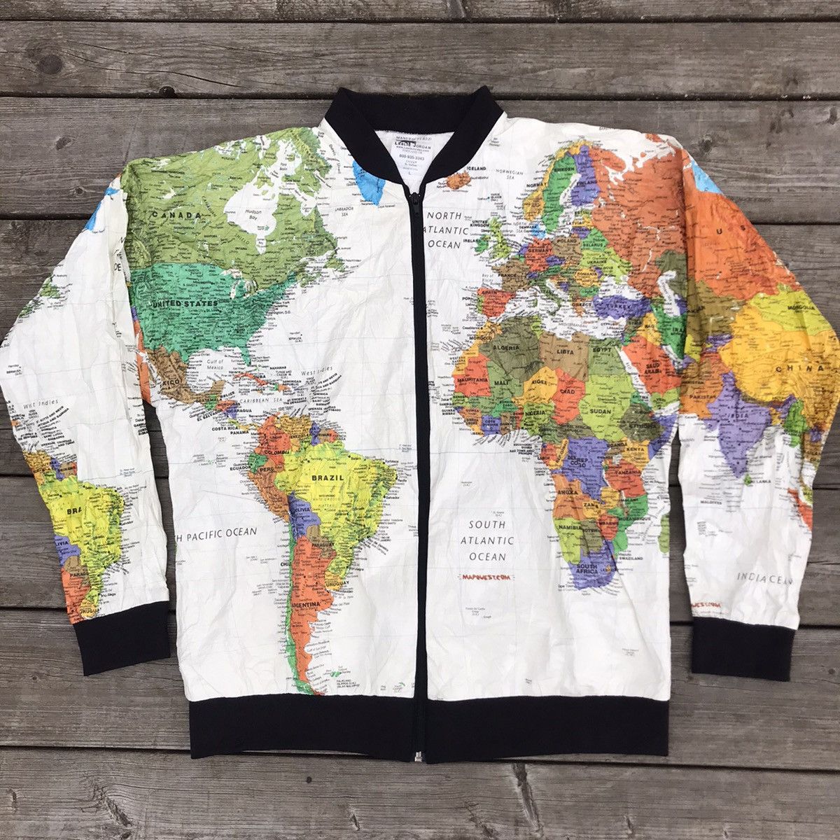 Vintage 90s Kurt Cobain World Map Jacket L | Grailed