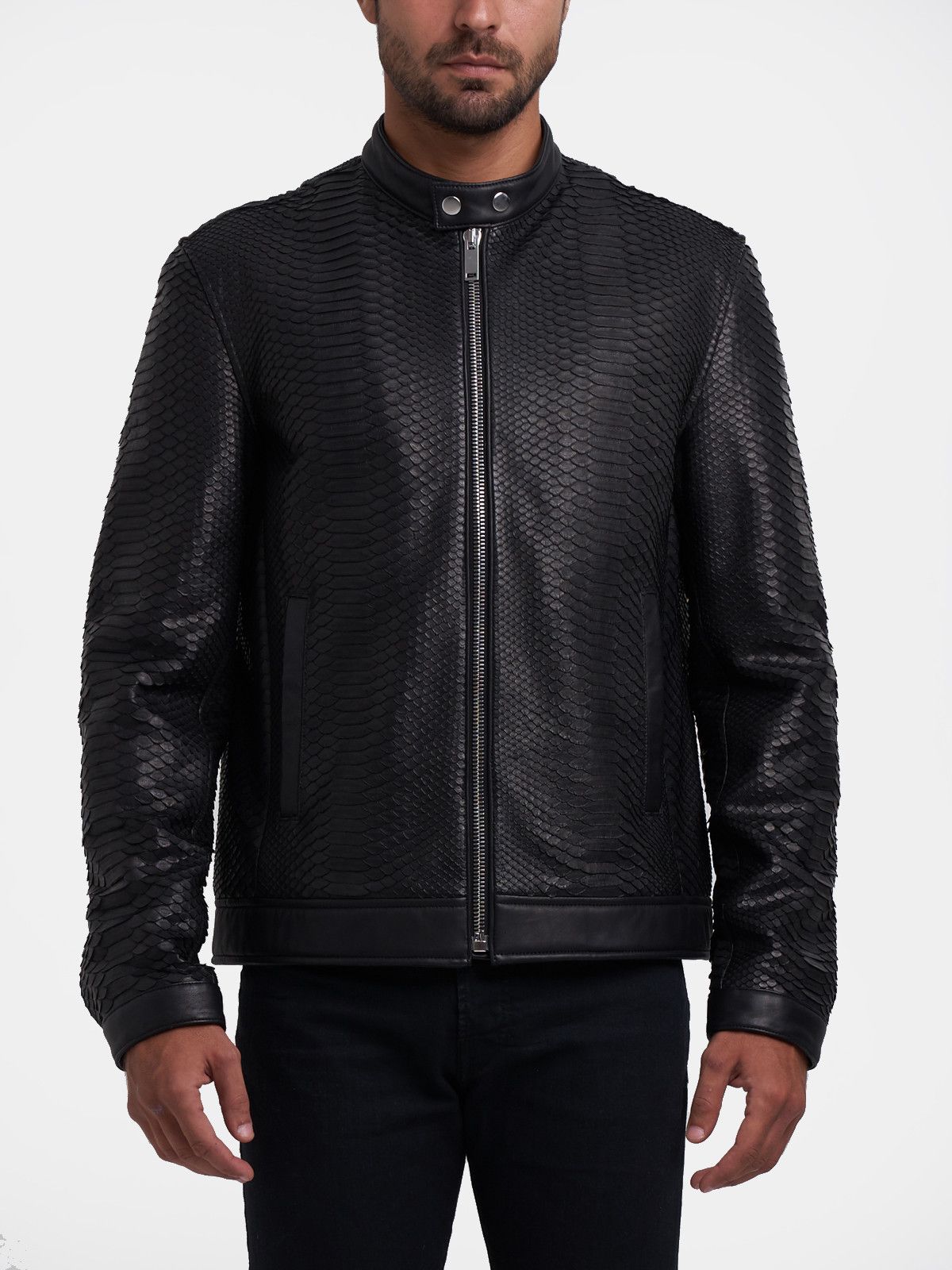 Custom Jacket Python Leather Biker Rider Jacket | Grailed
