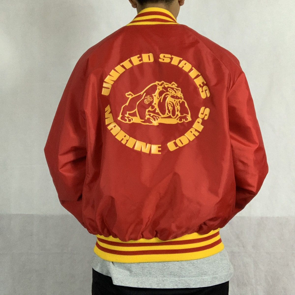 Made In Usa × Vintage Vintage Marine Corps satin varsity jacket | Grailed