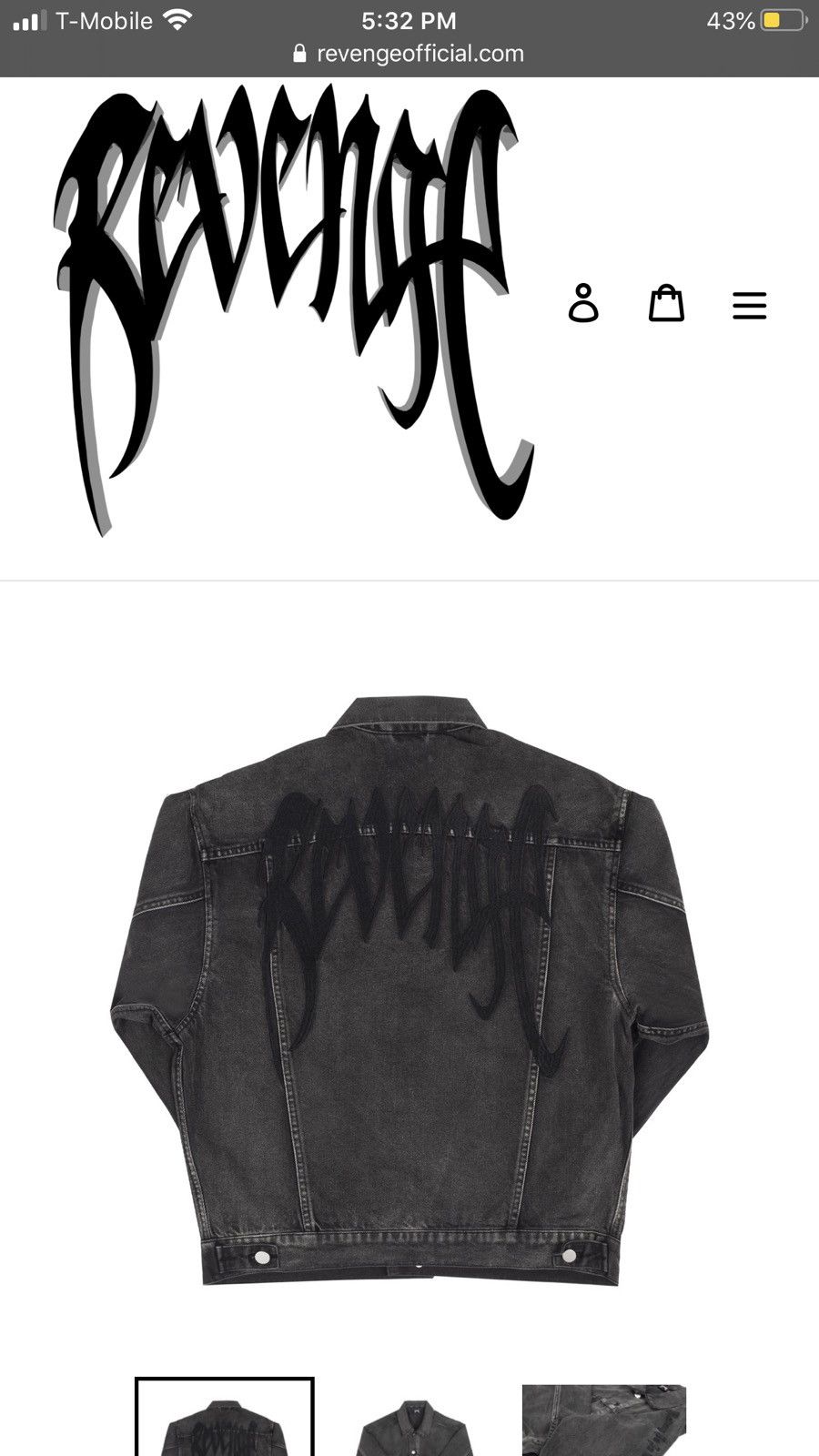 Revenge REVENGE Black Denim Jacket Embroidered | Grailed