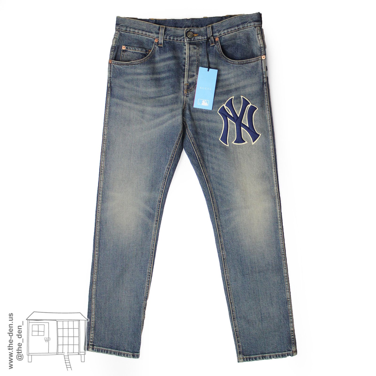 Gucci Gucci x New York Yankees Tapered Denim Jeans MLB Baseball | Grailed