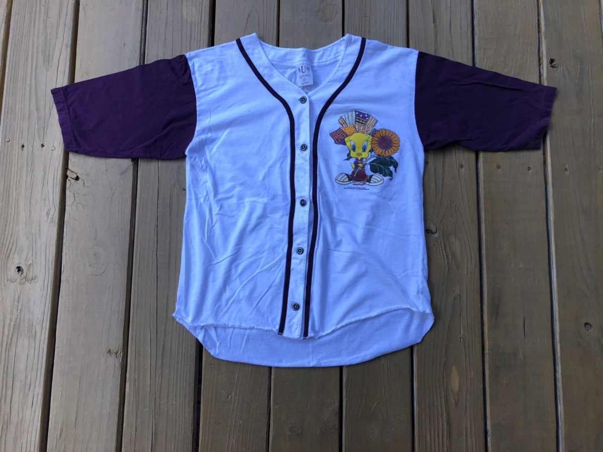 Vintage × Warner Bros Vintage 90s Tweety Bird Sunflower Baseball Jersey ...