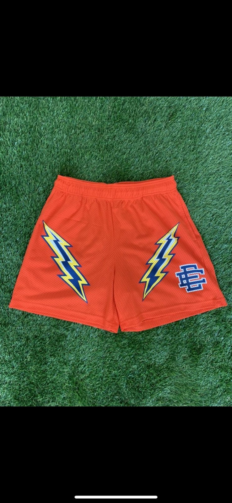 Eric Emanuel Eric Emanuel EE Basic Lightning Bolt Shorts Orange Sz ...