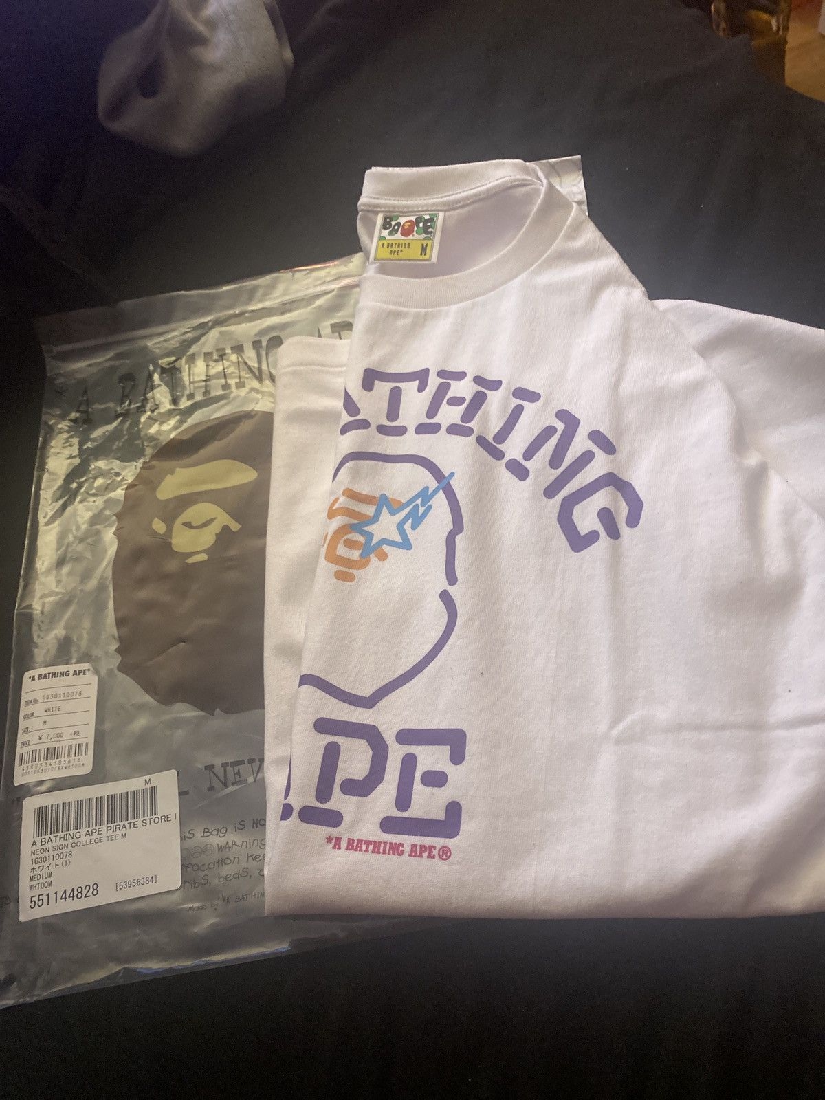 Bape Neon Sign College Tee | Grailed