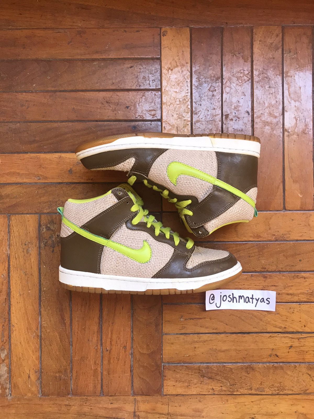 Nike Nike Dunk High Shrek Green Brown Hemp Tweed | Grailed