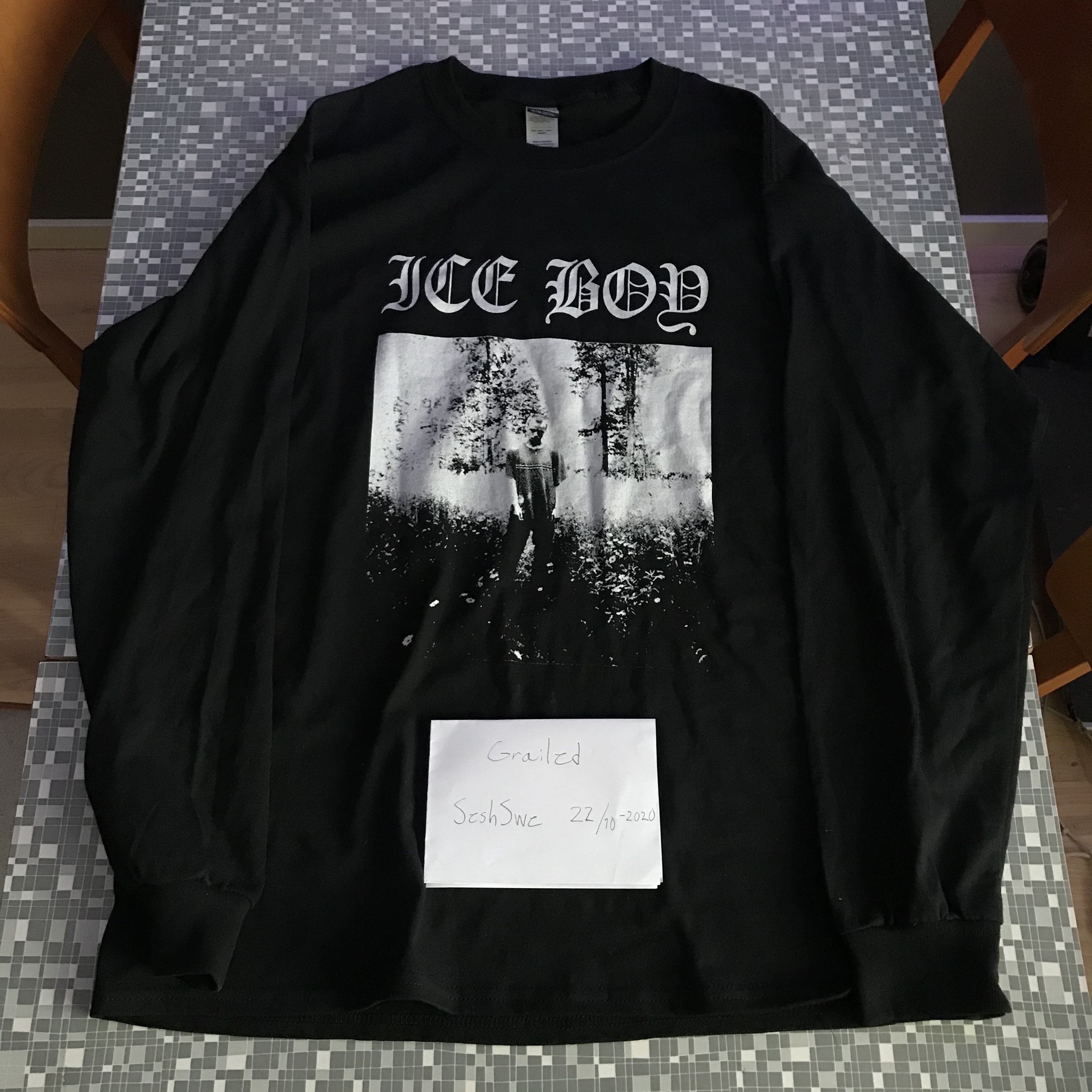 Corbin × Rap Tees Corbin Spooky Black Ice boy Mourn Tour Long Sleeve ...