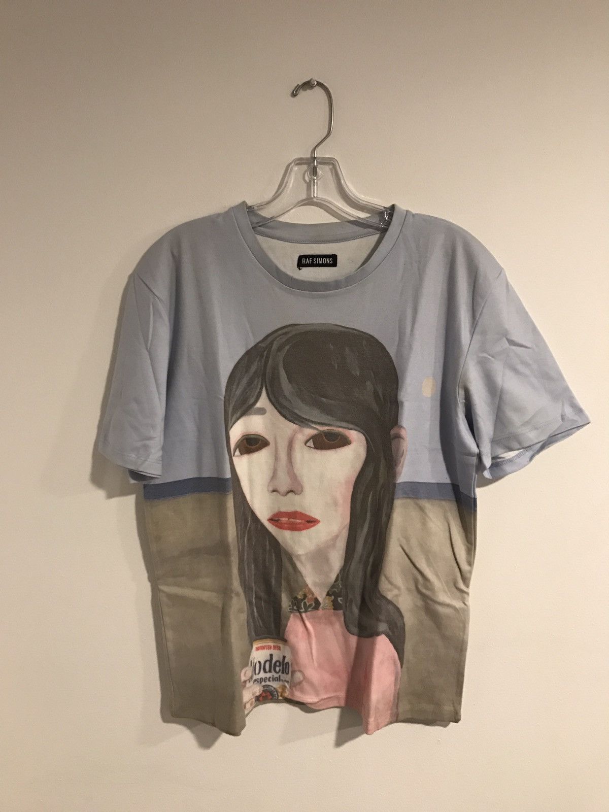 Raf Simons RAF SIMONS X BRIAN CALVIN SS13 BLUE AND PINK TEE SHIRT | Grailed