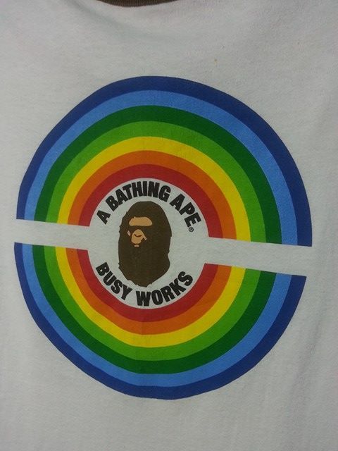 Bape VINTAGE BATHING APE BAPE RAINBOW LONG SLEEVE BIG LOGO SHIRT NICE ...