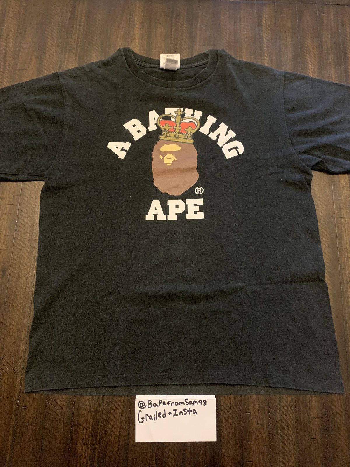 Bape Bape King Ape College Logo Tee | Grailed