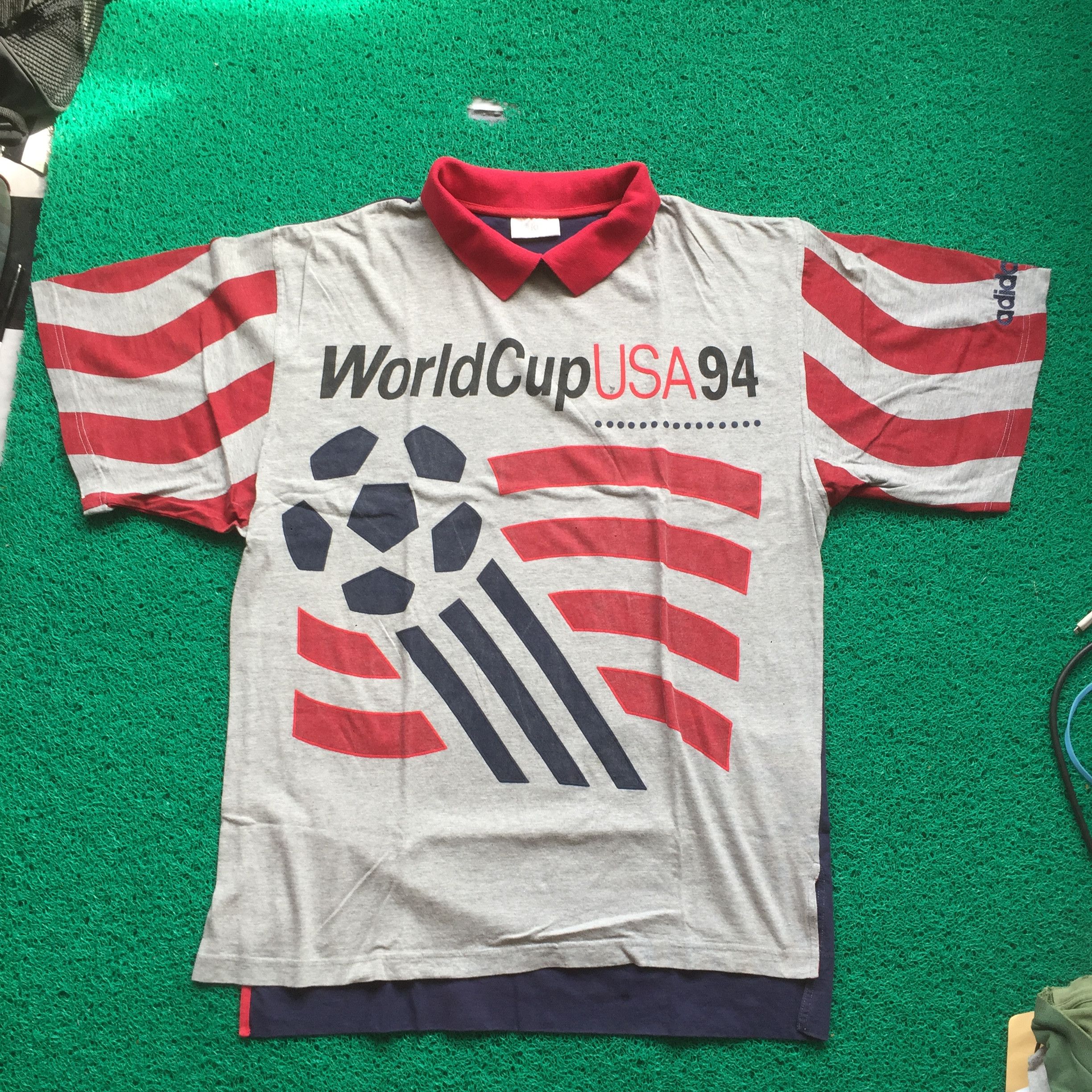 Adidas × Vintage ADIDAS 1994 WORLD CUP SOCCER USA 94 COLLAR VINTAGE ...