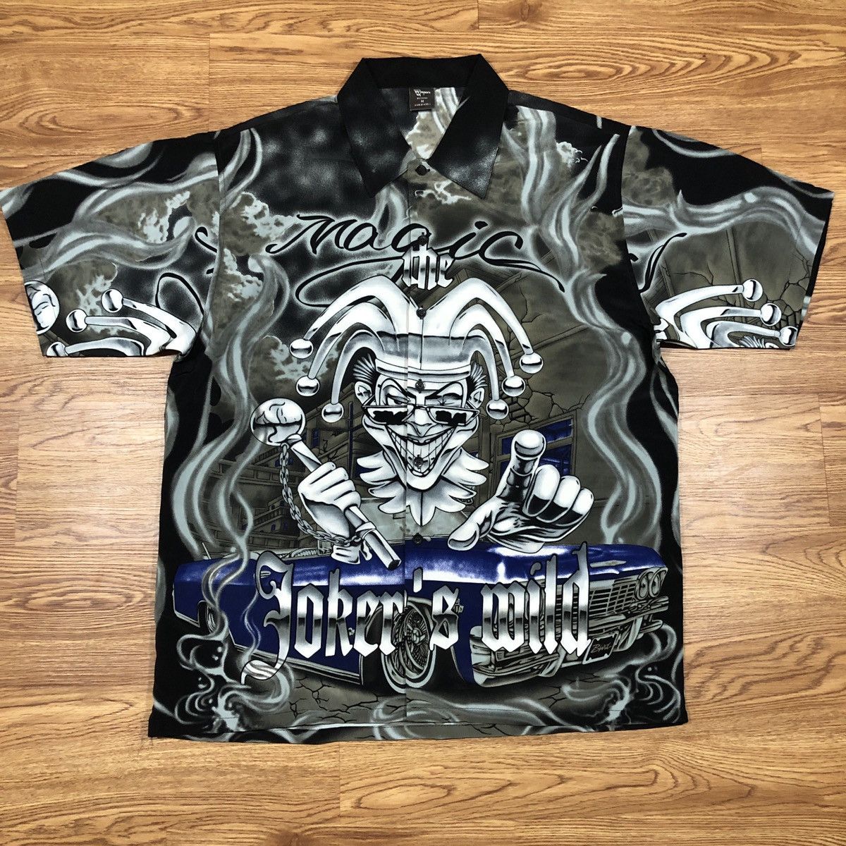 Streetwear × Vintage 90’s Joker’s wild gangster cholo button-up | Grailed