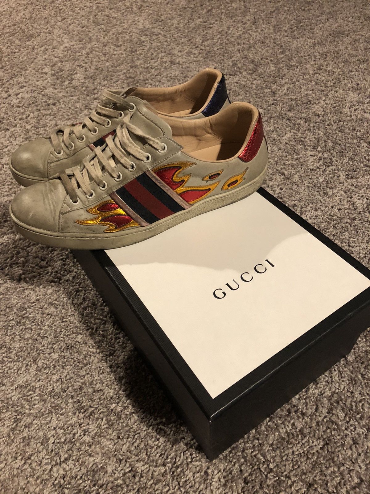 Gucci Ace Low Flames | Grailed