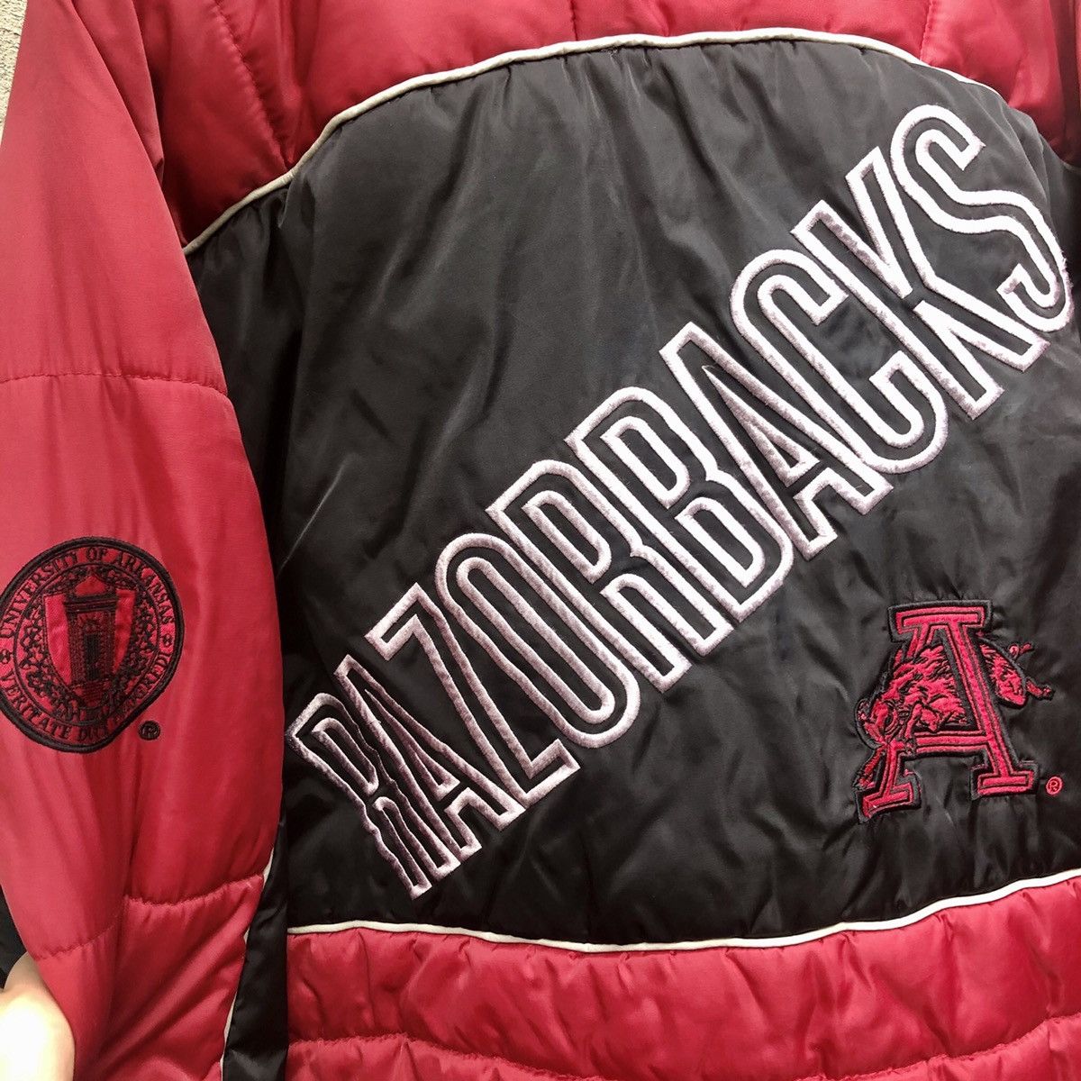 Pro Player Vintage 90s ARKANSAS RAZORBACKS NFL football full zip jacket ...