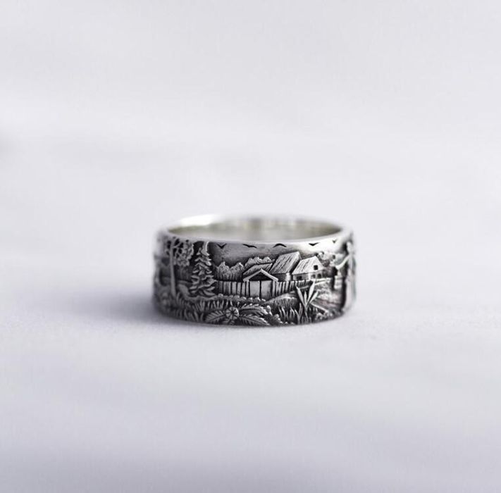 Custom Retro creative life style embossed ring | Grailed