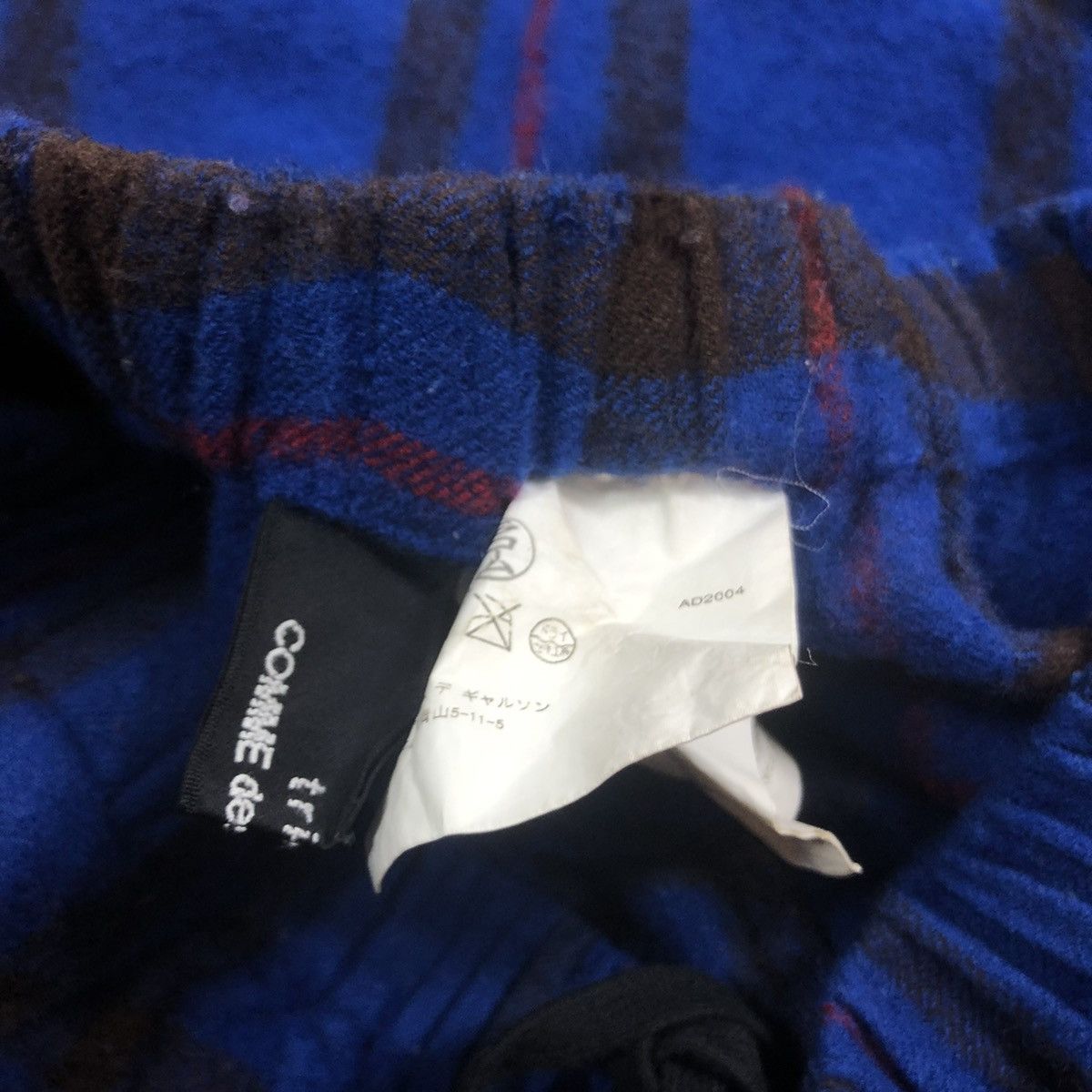 Comme des Garcons CDG TRICOT AW2004 Sweatpants Jogger Pant Blue Tartan ...