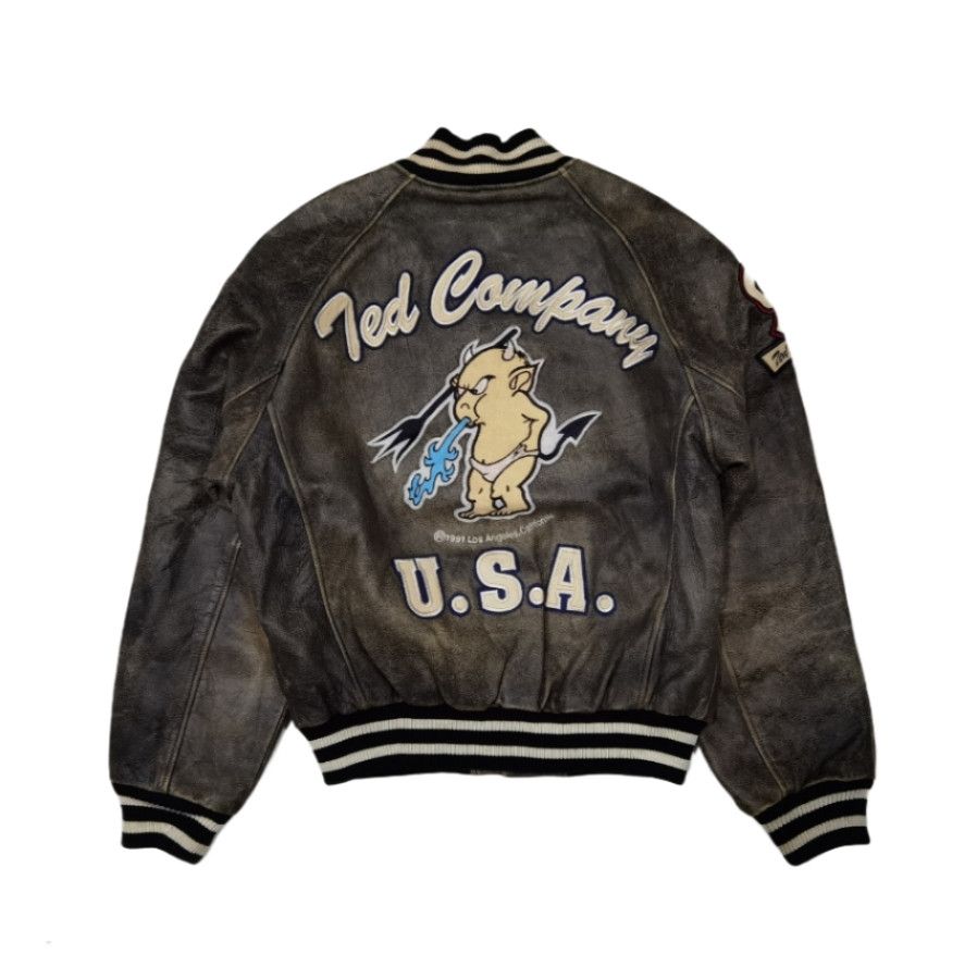 Leather Jacket × Tedman × Varsity Jacket 💥RARE💥 Limited Edition Ted ...