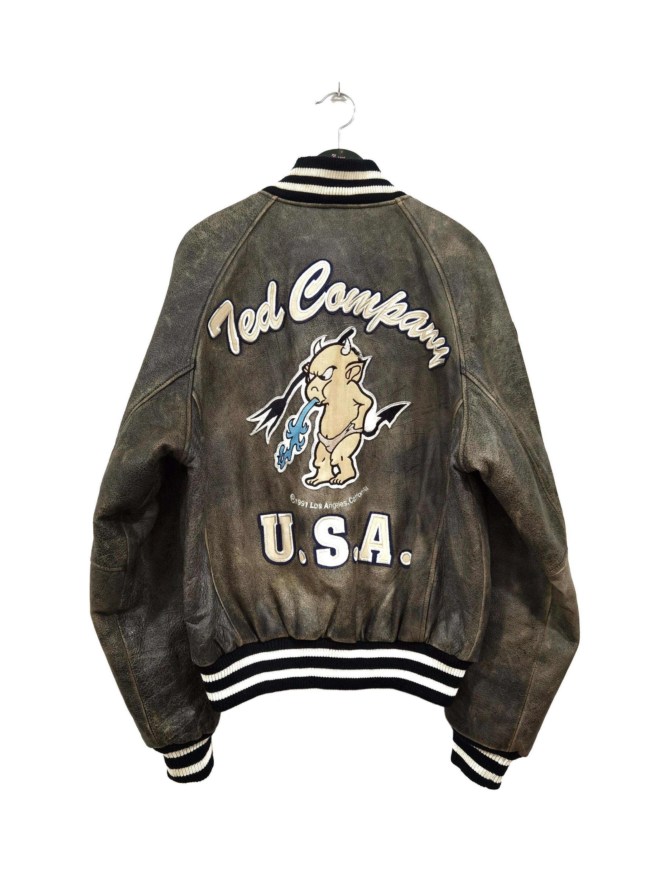 Leather Jacket × Tedman × Varsity Jacket 💥RARE💥 Limited Edition Ted ...