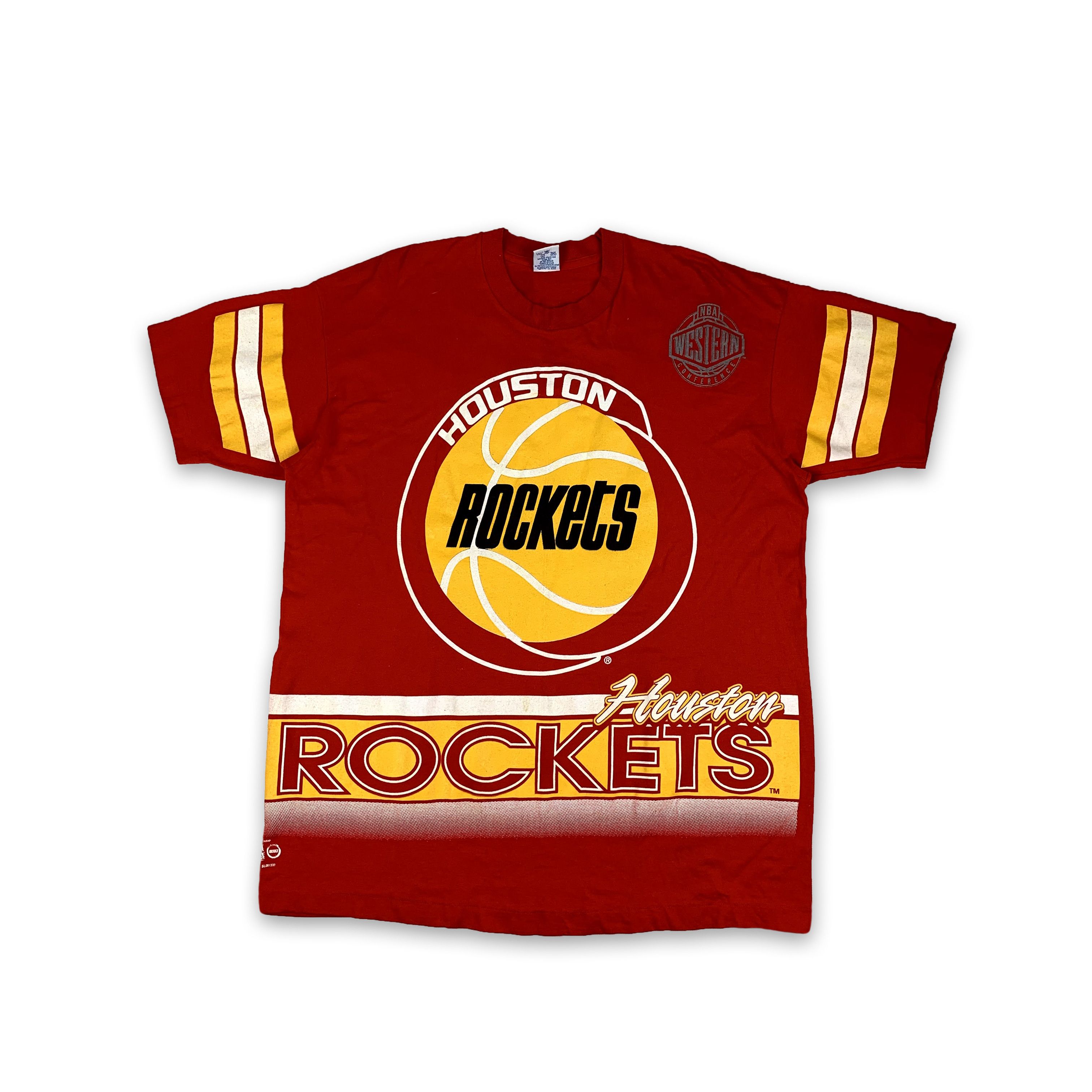 NBA × Vintage Houston Rockets vintage all over print tee shirt 90s ...