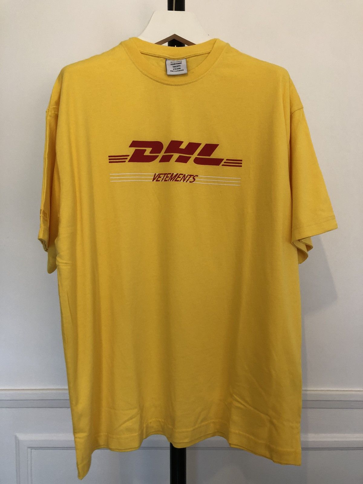 Dhl × Vetements RARE VETEMENTS DHL DOUBLE T-SHIRT | Grailed