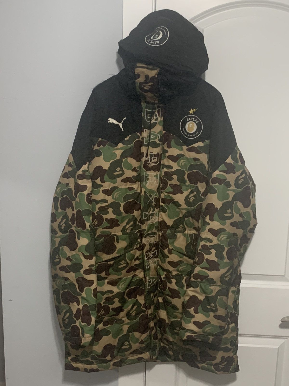 Bape Bape x Puma Long Down Puffer Jacket | Grailed
