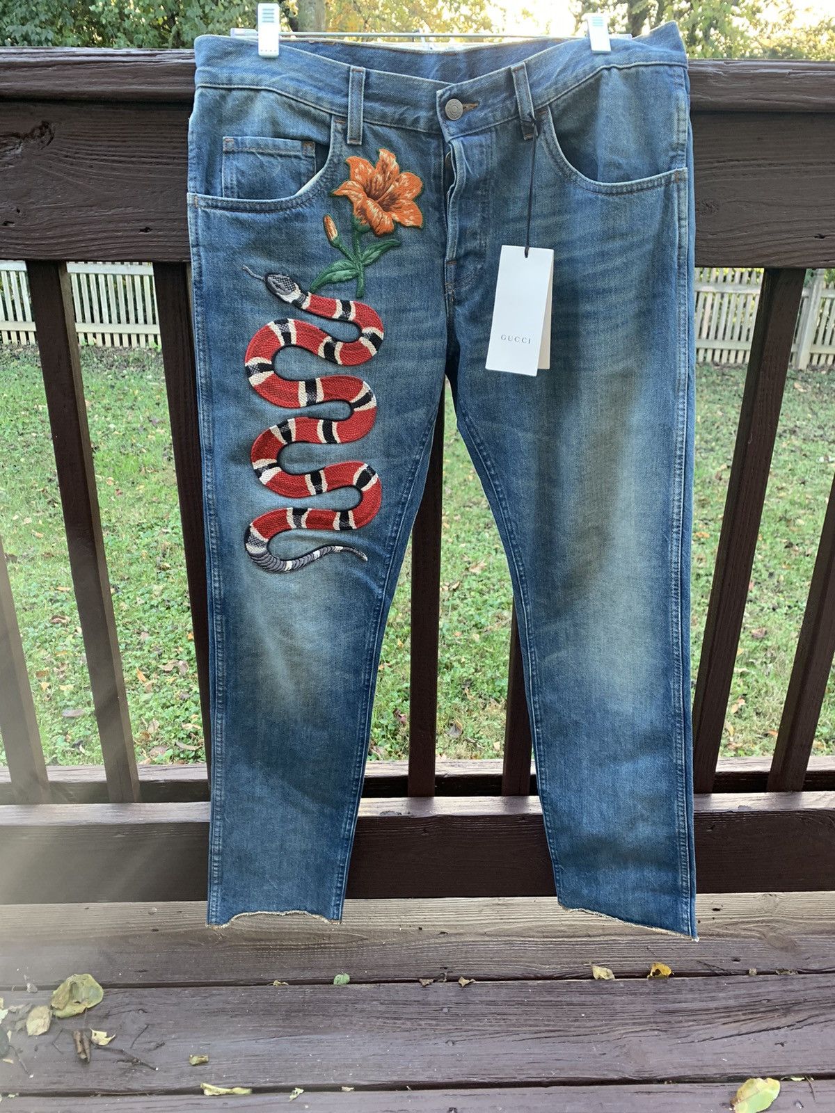 Gucci Gucci Snake Patch Denim Jeans | Grailed