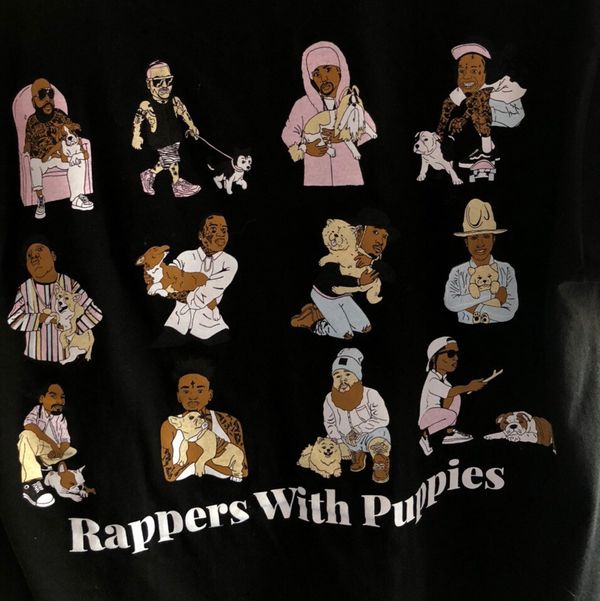 Supreme Rappers with puppies T-shirt | Grailed