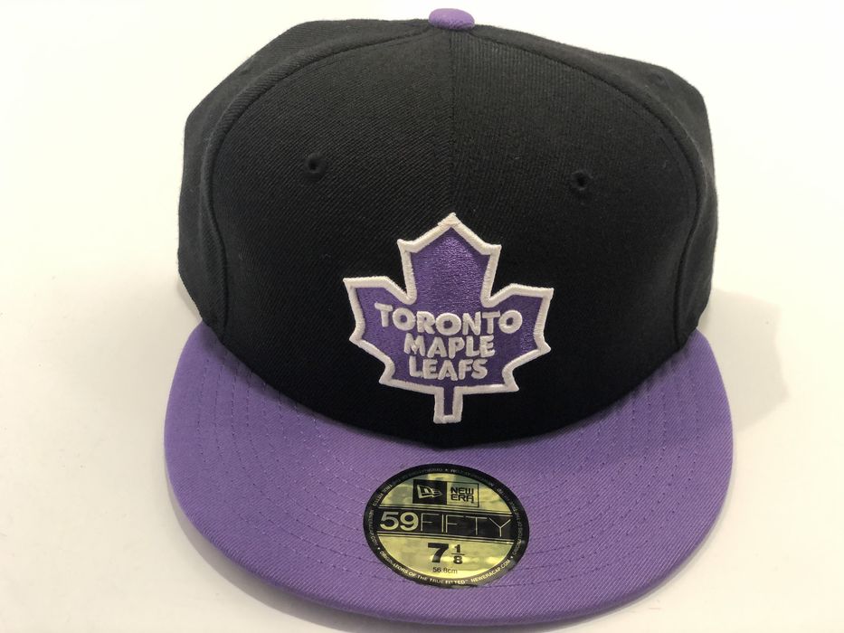 New Era Toronto Maple Leafs 59Fifty Black Purple Fitted Hat 7 1/8 | Grailed