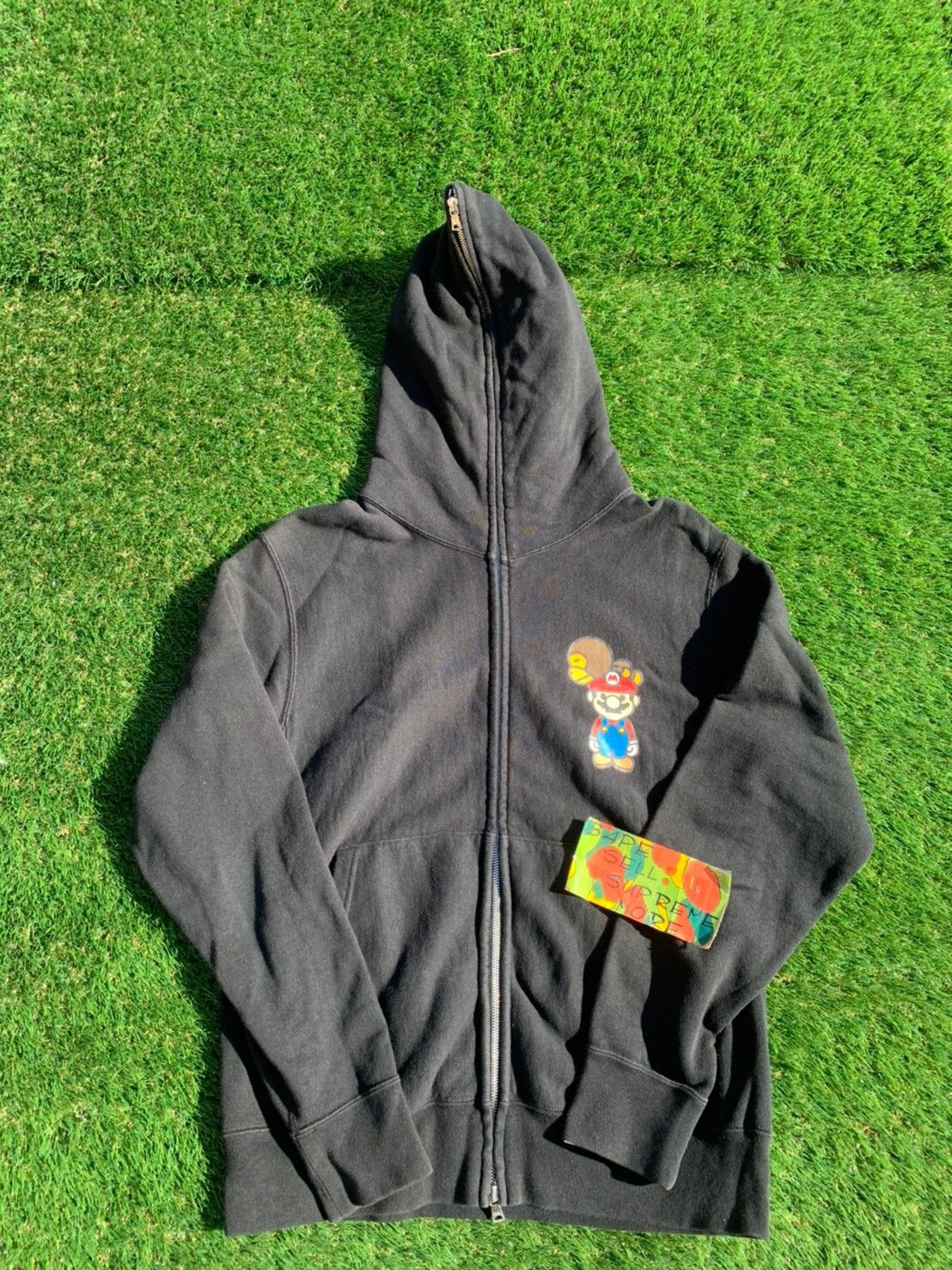 Bape BAPE Milo x Mario Full Zip Hoodie black | Grailed