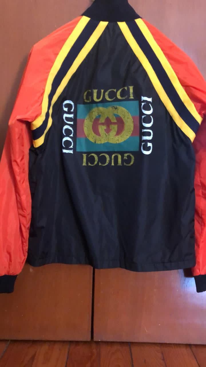 Gucci Yellow/Orange Striped Black Gucci Track Jacket | Grailed