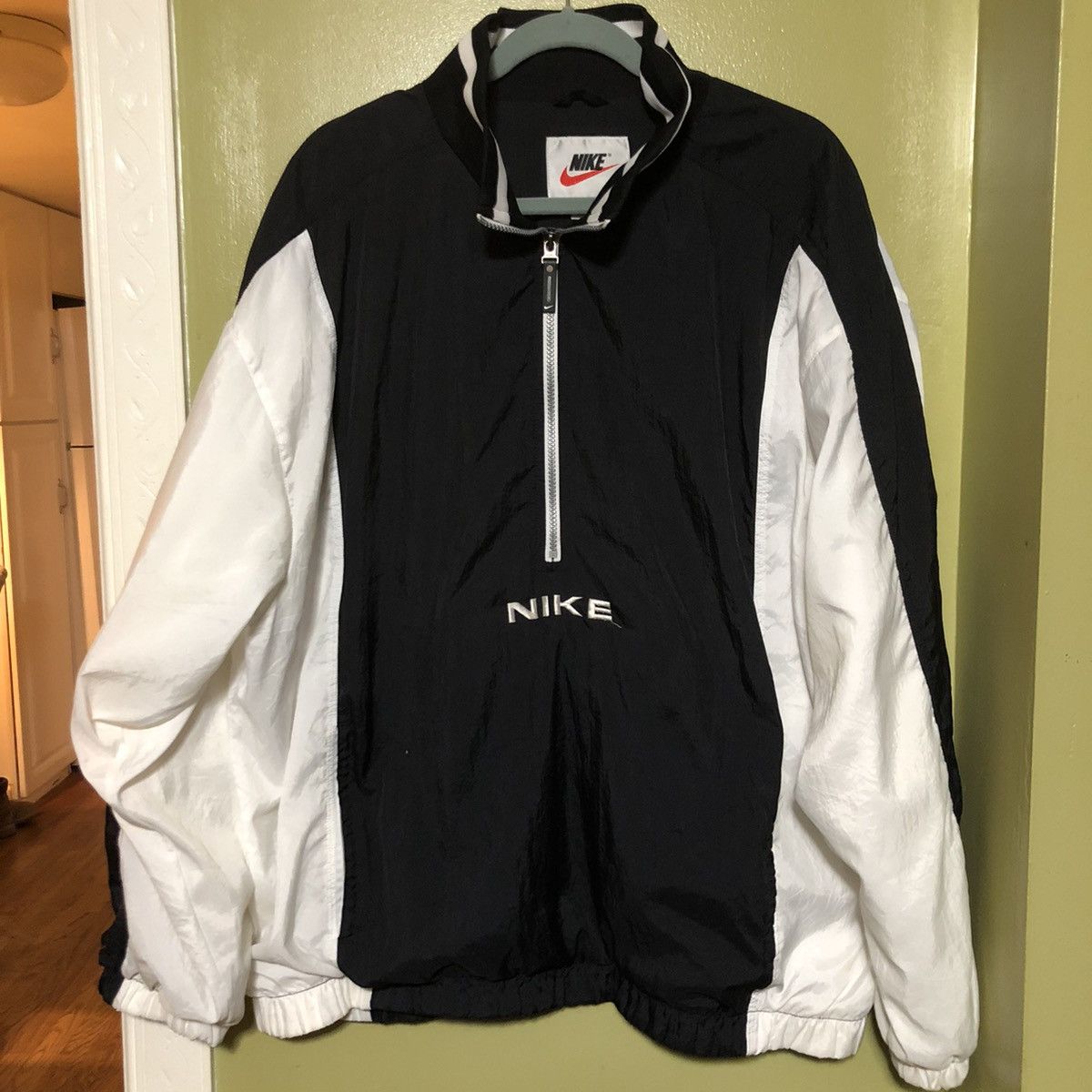 Nike Vintage Black and White Mid Zip Track Jacket | Grailed