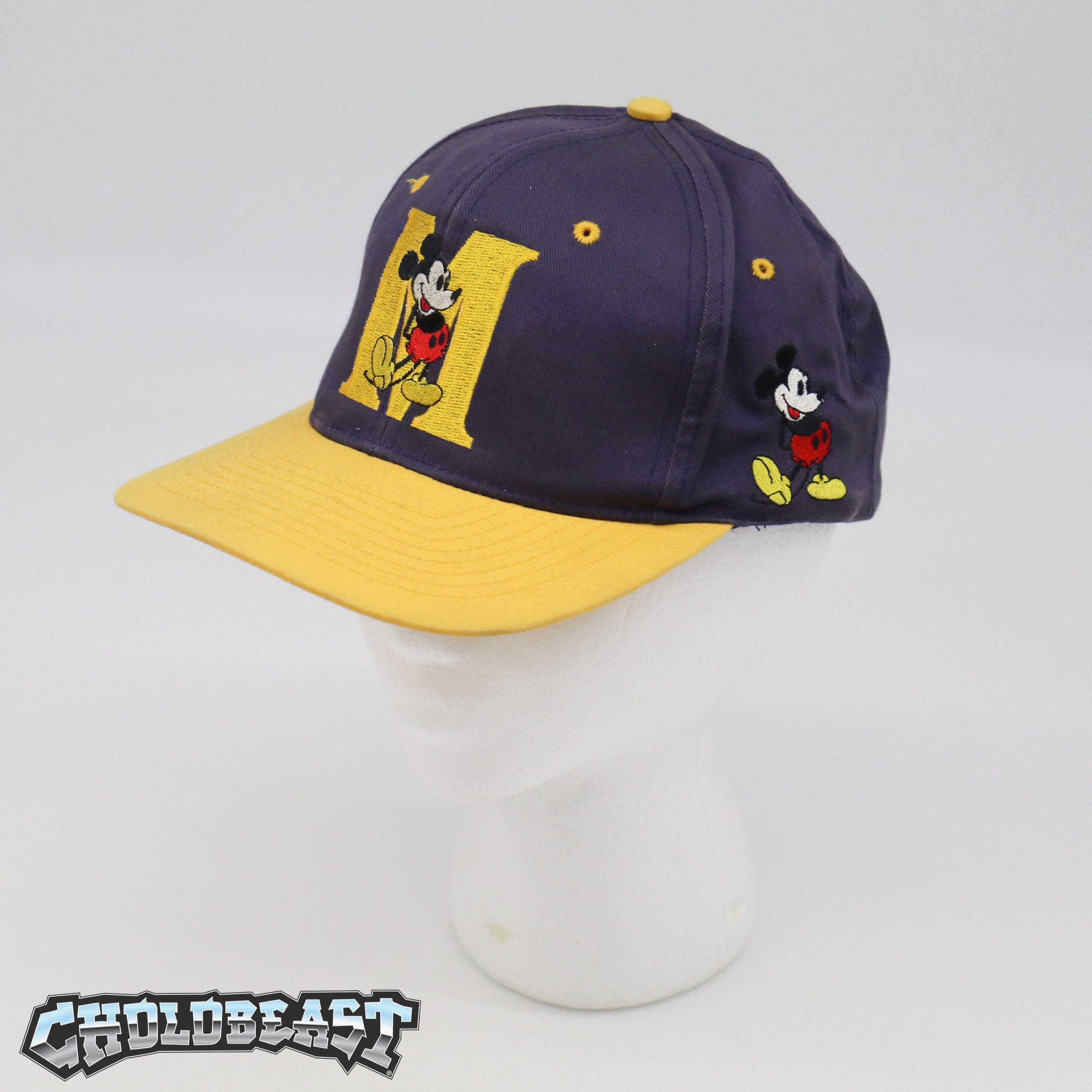 Disney × Vintage VTG 90s Mickey Mouse Blockhead Snap Back Colorblock ...