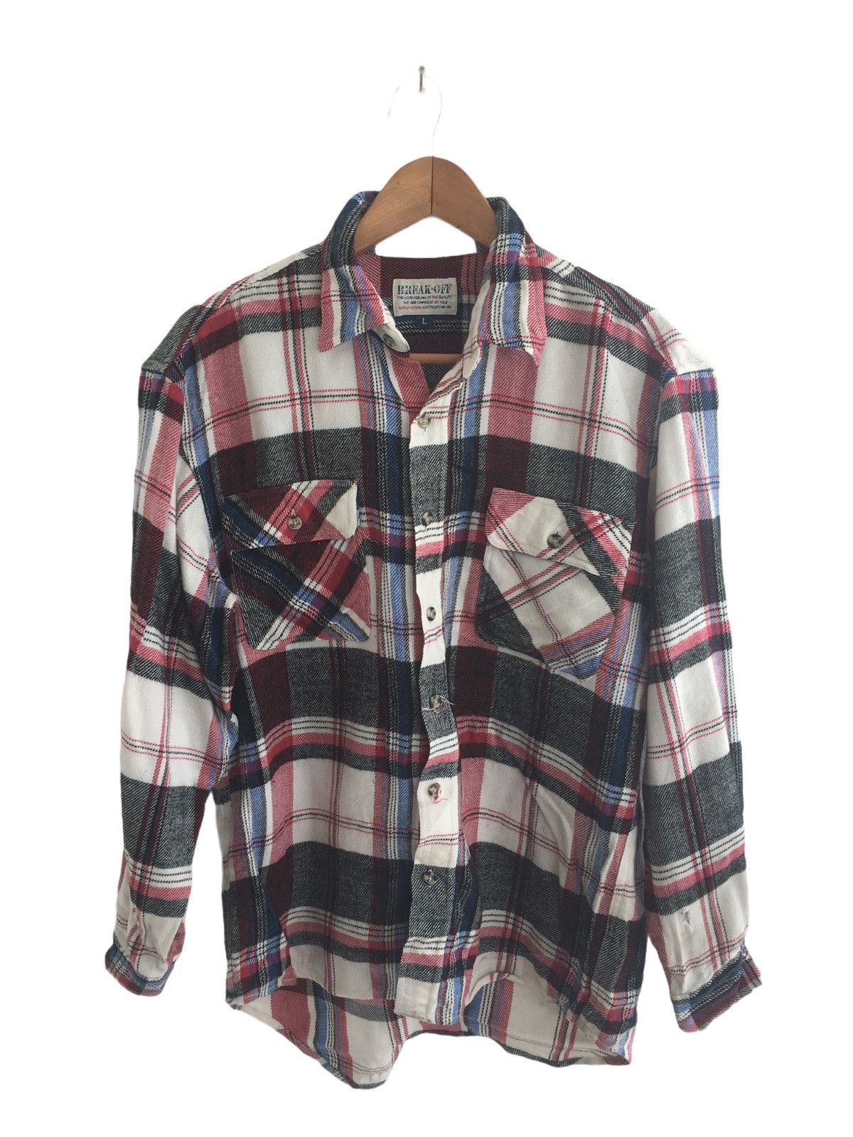 Vintage Vtg Break Off wool plaid check flannel | Grailed