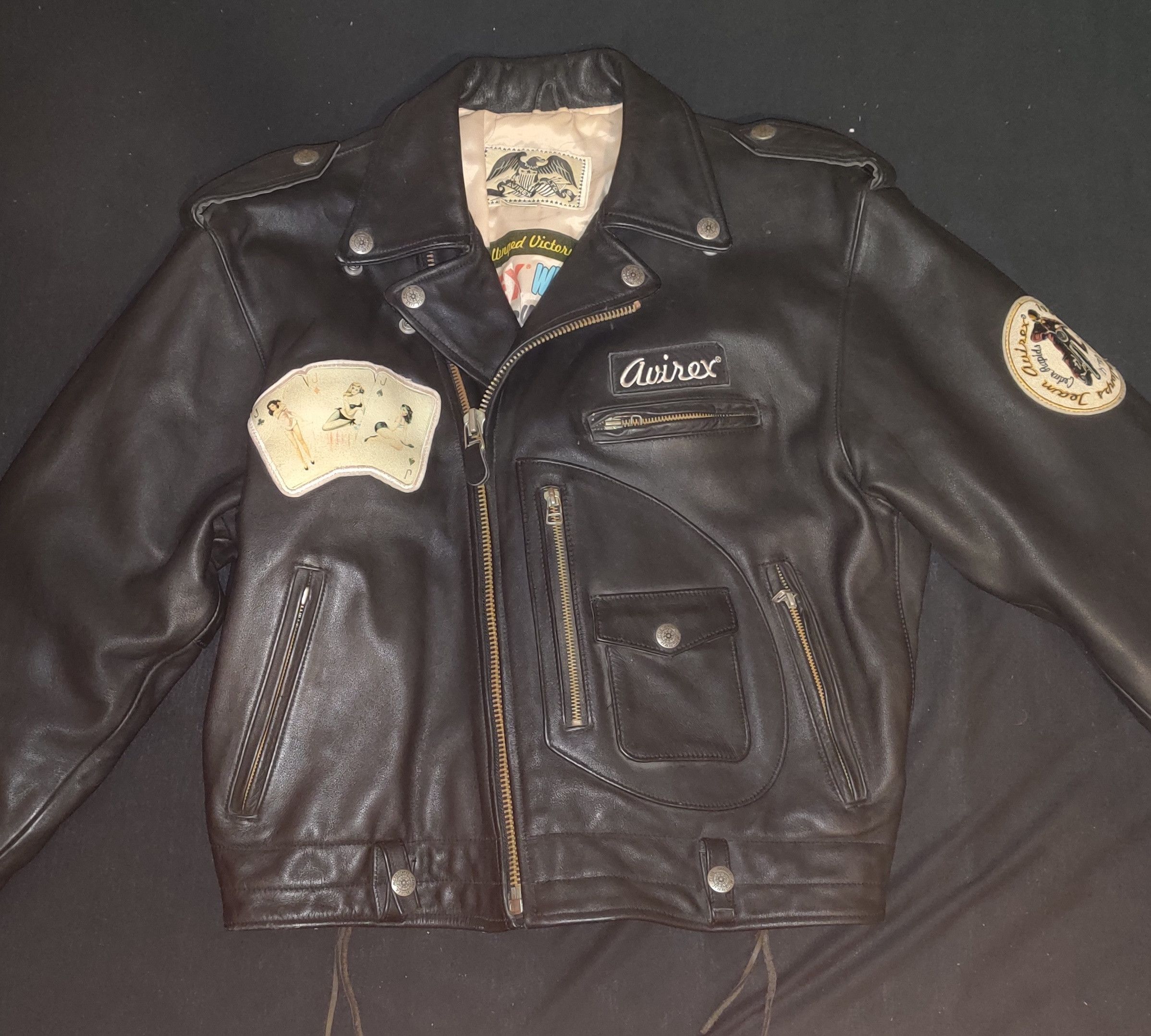 Avirex × Vintage Vtg Avirex Motorcycle Leather Jacket Three Jacks | Grailed