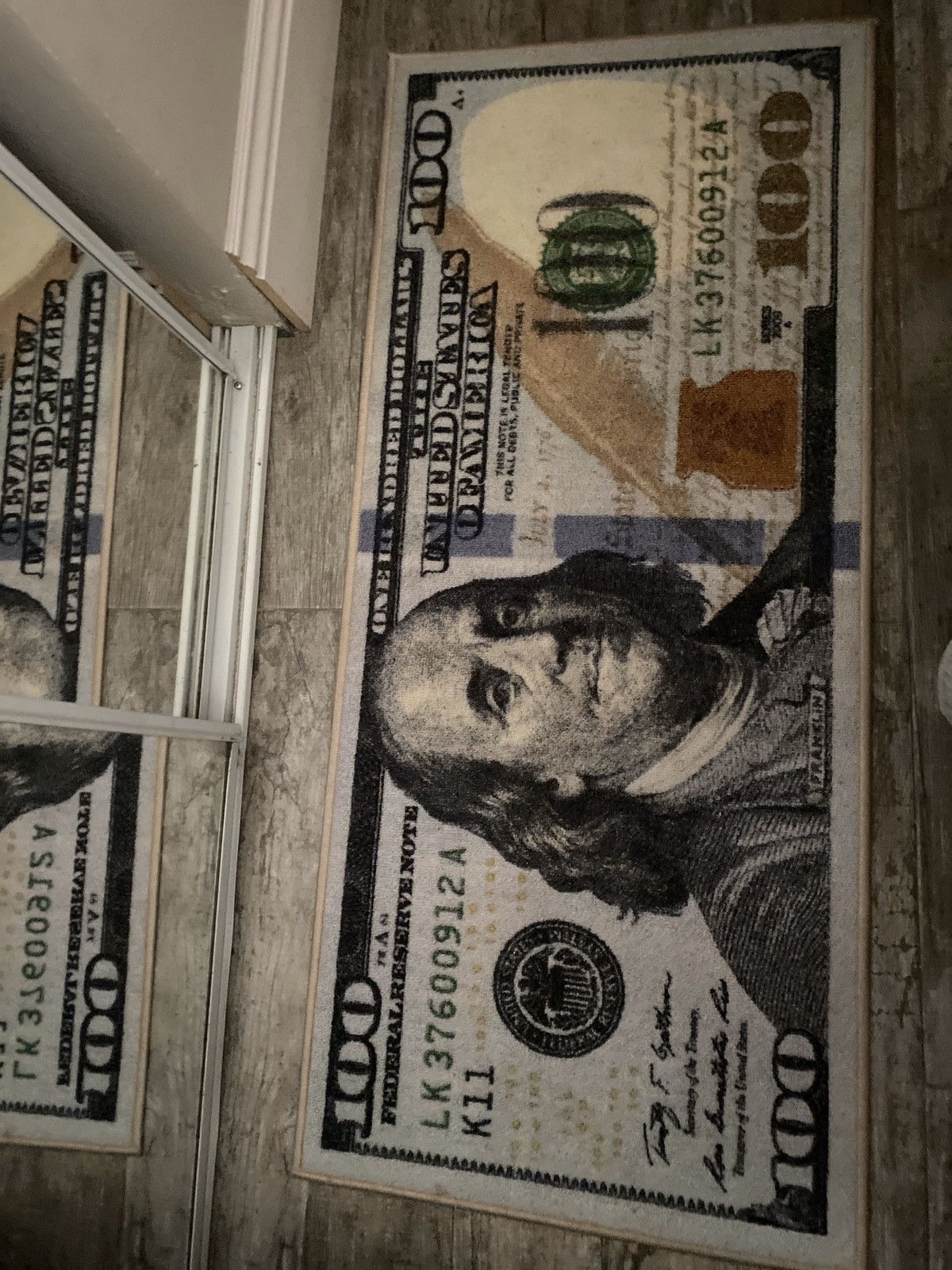 Vintage $100 bill rug | Grailed