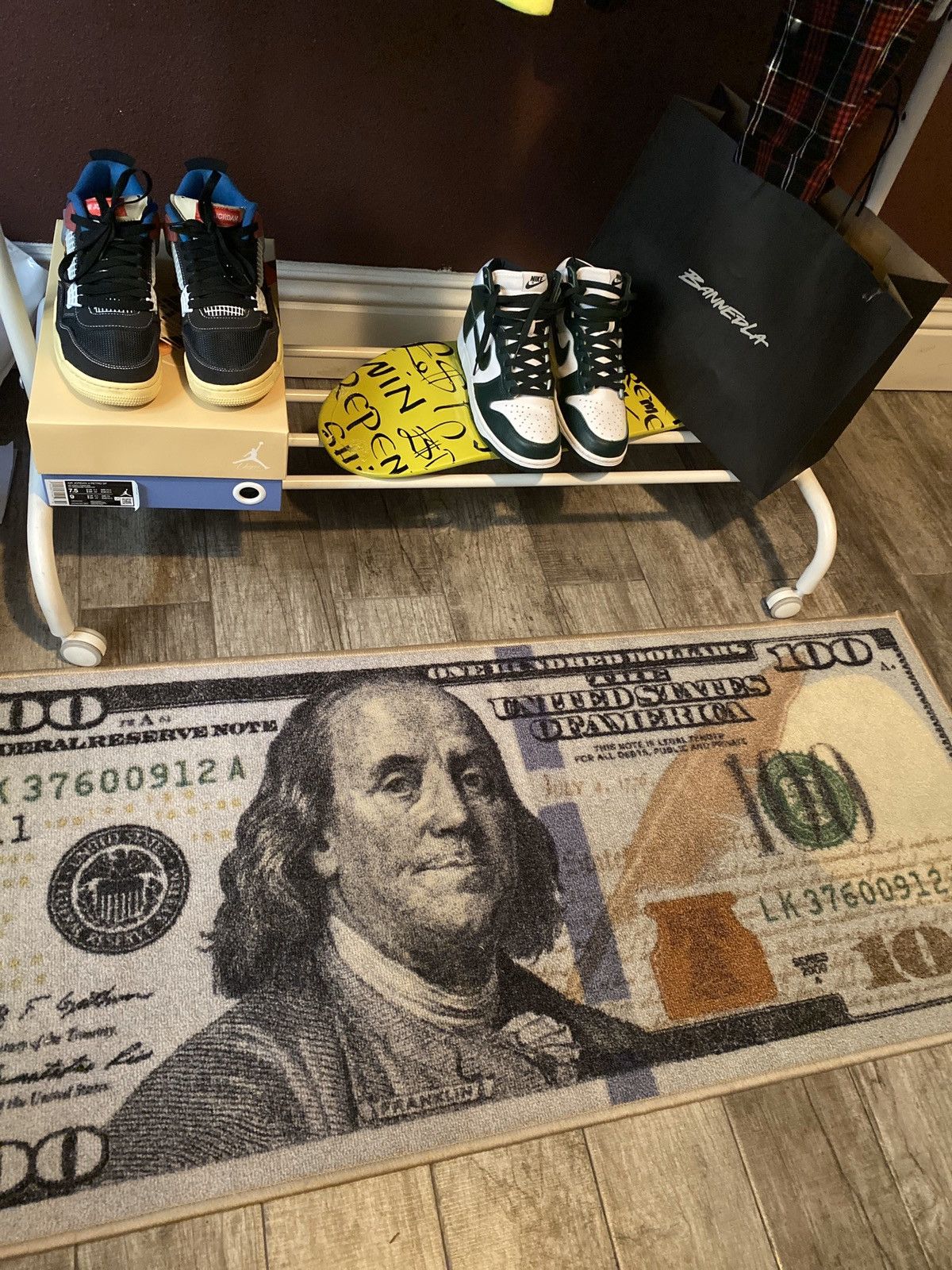 Vintage $100 bill rug | Grailed