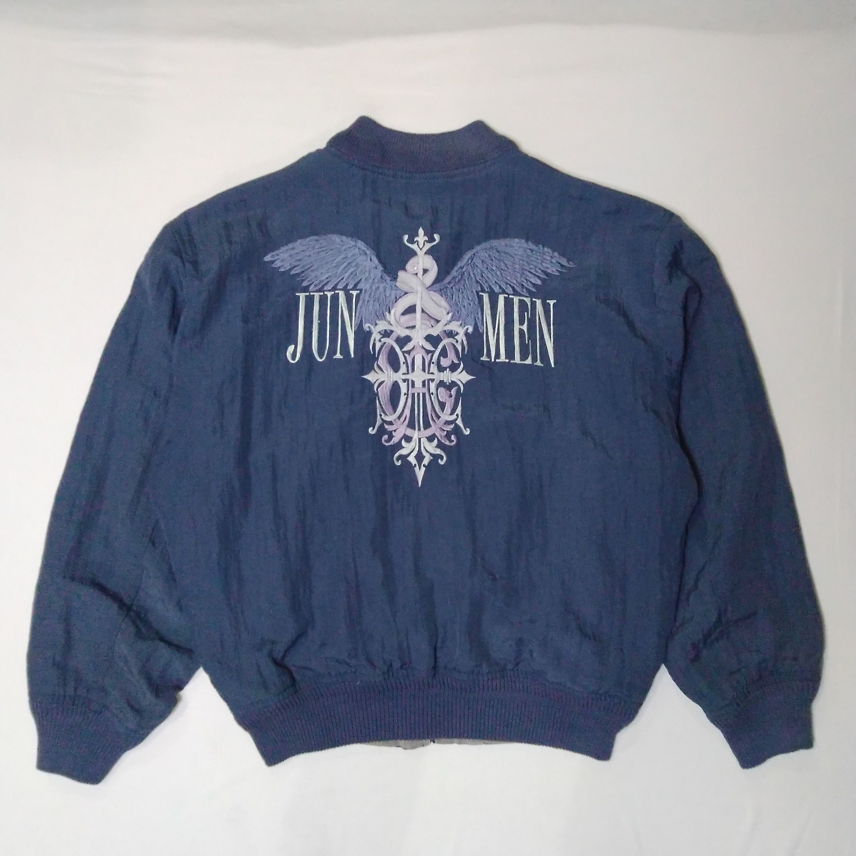 Bomber Jacket × Japanese Brand Junmen Big Logo Reversible Bomber Jacket | Grailed