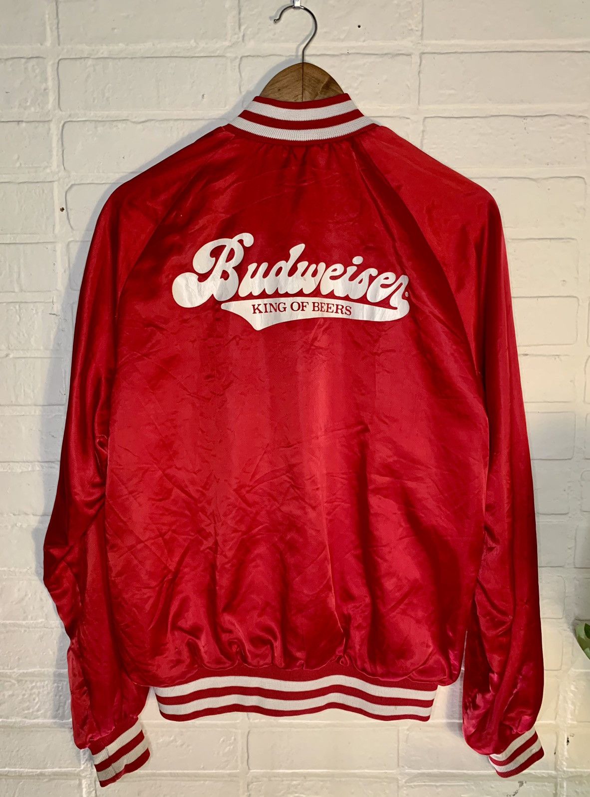 Budweiser Vintage BUDWEISER satin bomber / trucker jacket Medium | Grailed