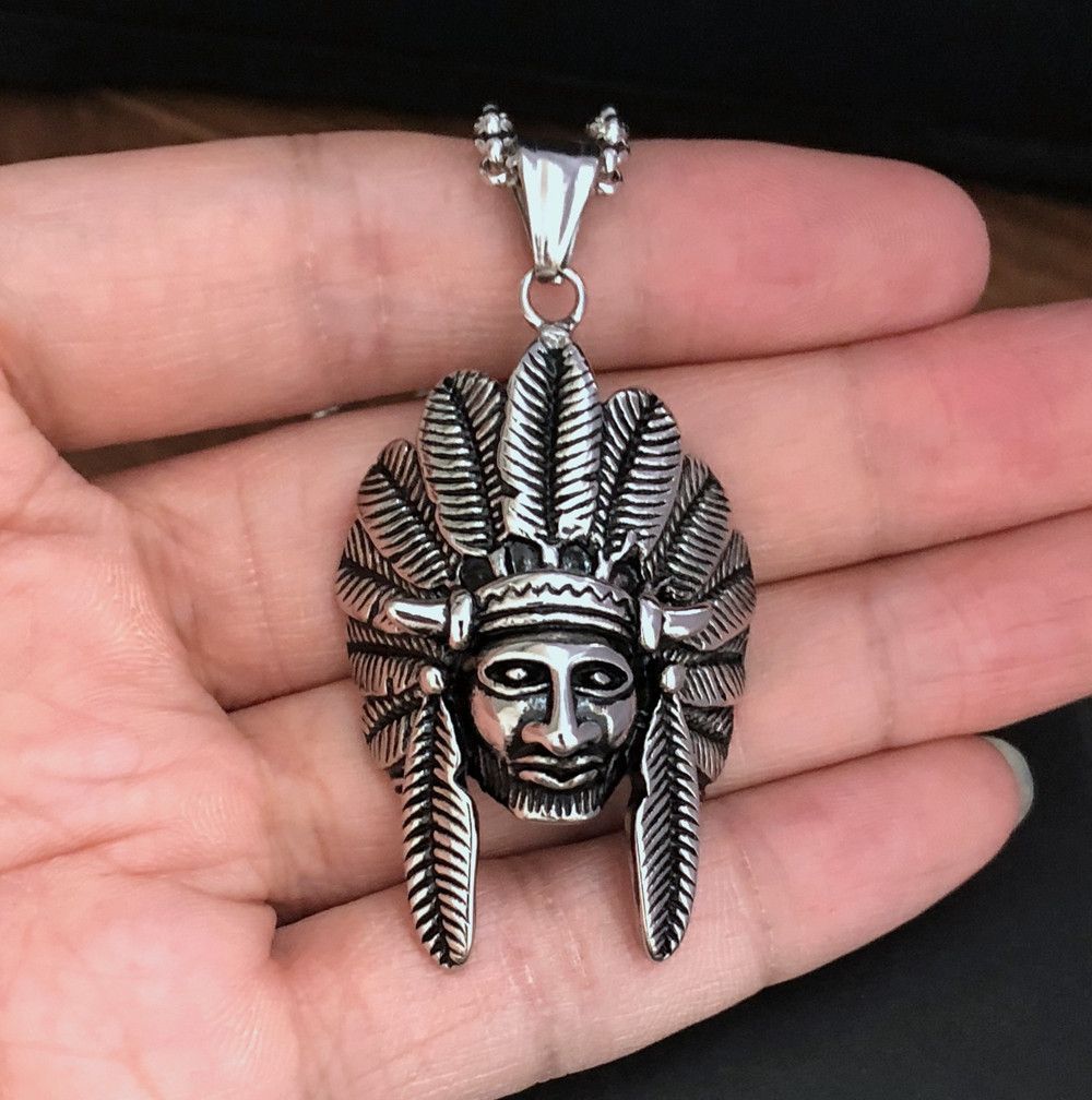 Jewelry × Vintage Silver Indian Chief Necklace chain 20" | Grailed