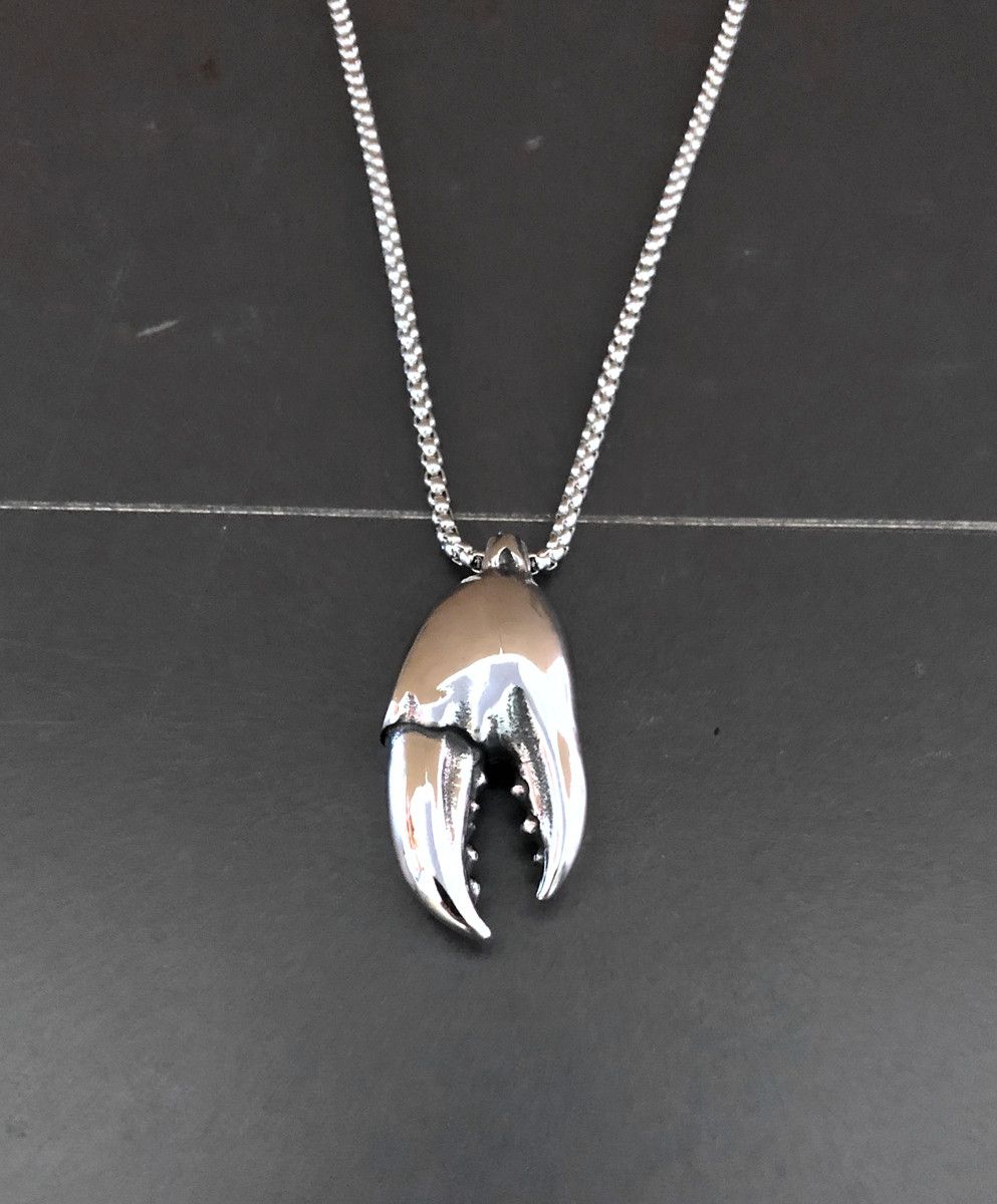Jewelry × Vintage Silver Lobster Claw Pendant Necklace chain 20" | Grailed