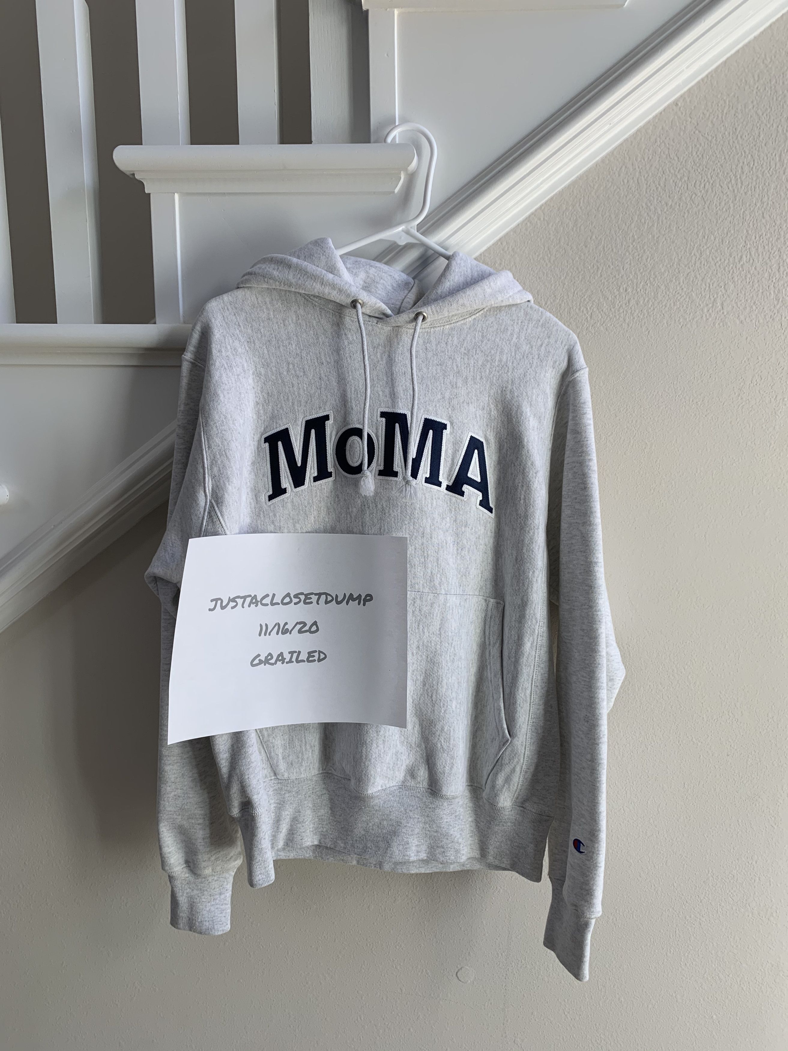 Champion × MoMA OG 2017 MoMa Hoodie Heather Grey FINAL DROP | Grailed