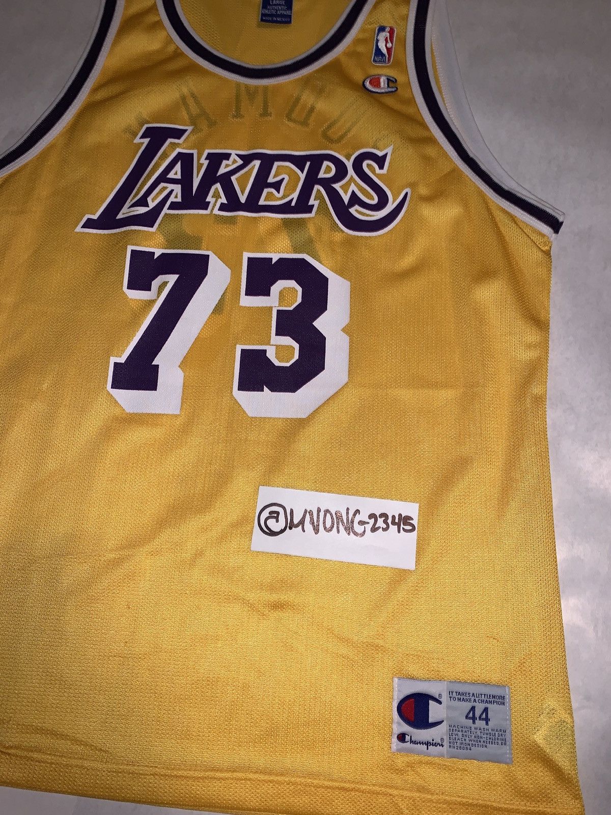 Champion DENNIS RODMAN 73 LOS ANGELES LAKERS | Grailed