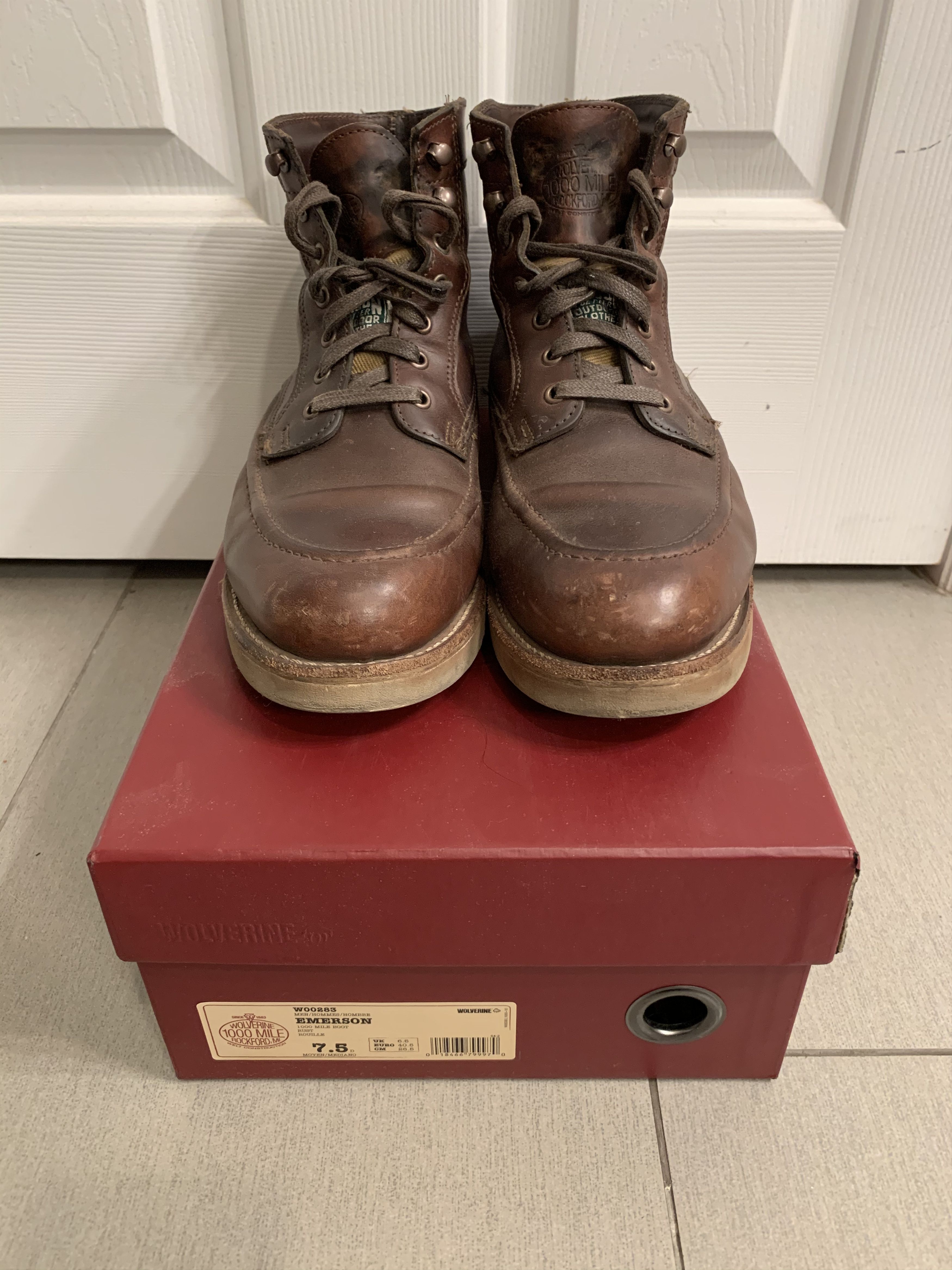 Wolverine 7.5 Filson X Wolverine Emerson 1000Mile Horween Moc Toe USA ...