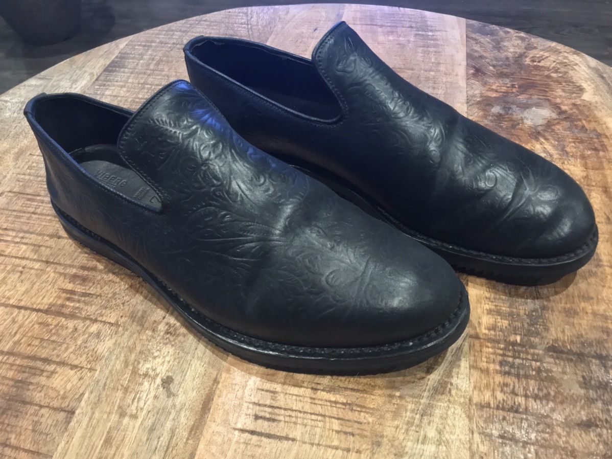 Viberg Viberg Black Floral Print Shell Cordovan Slipper | Grailed