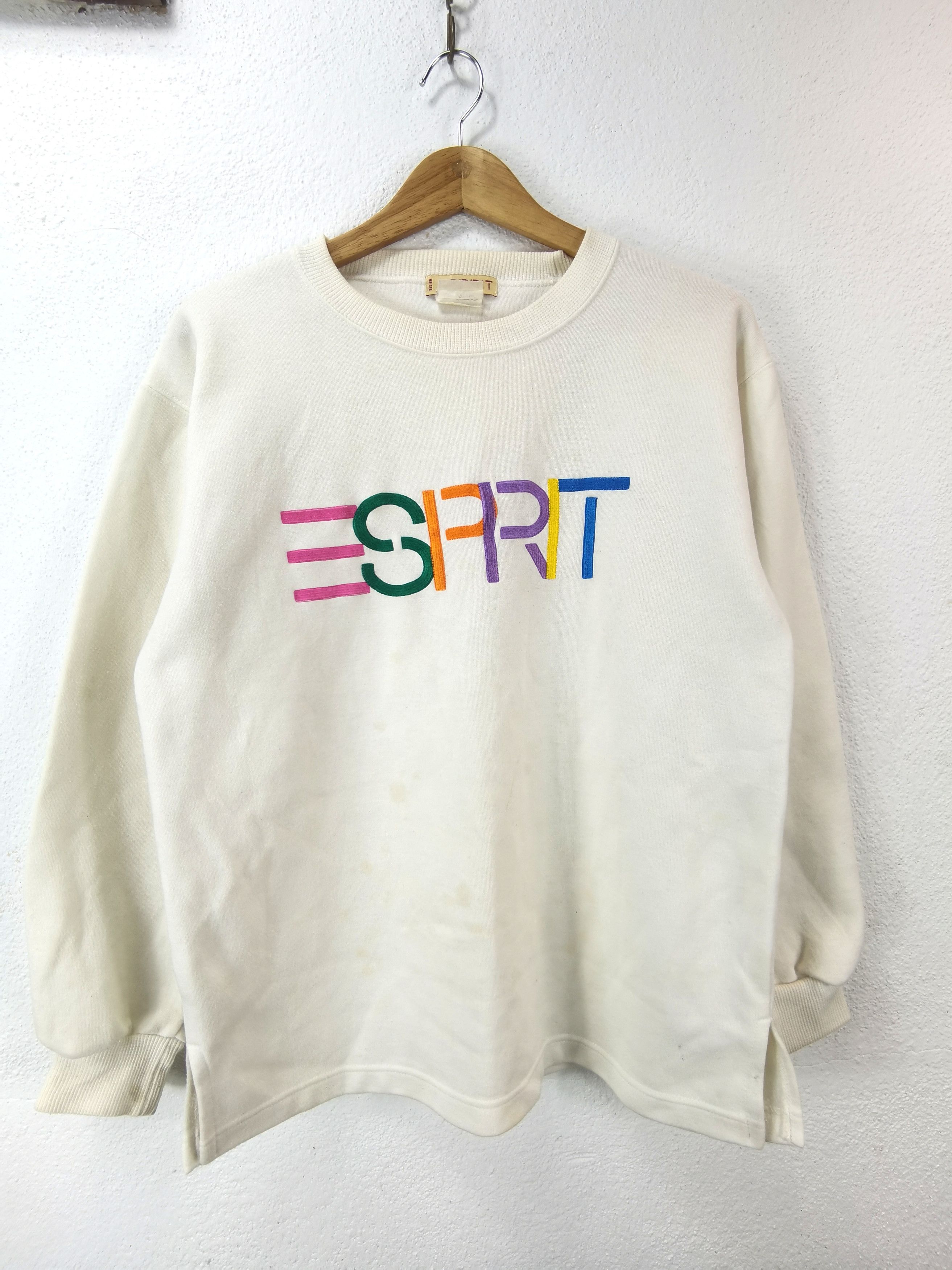 Esprit × Vintage Esprit Sweatshirt Embroidered Big Logo rainbow | Grailed